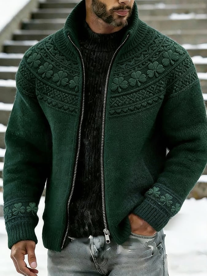 Men's St. Patrick's Day Print Cardigan