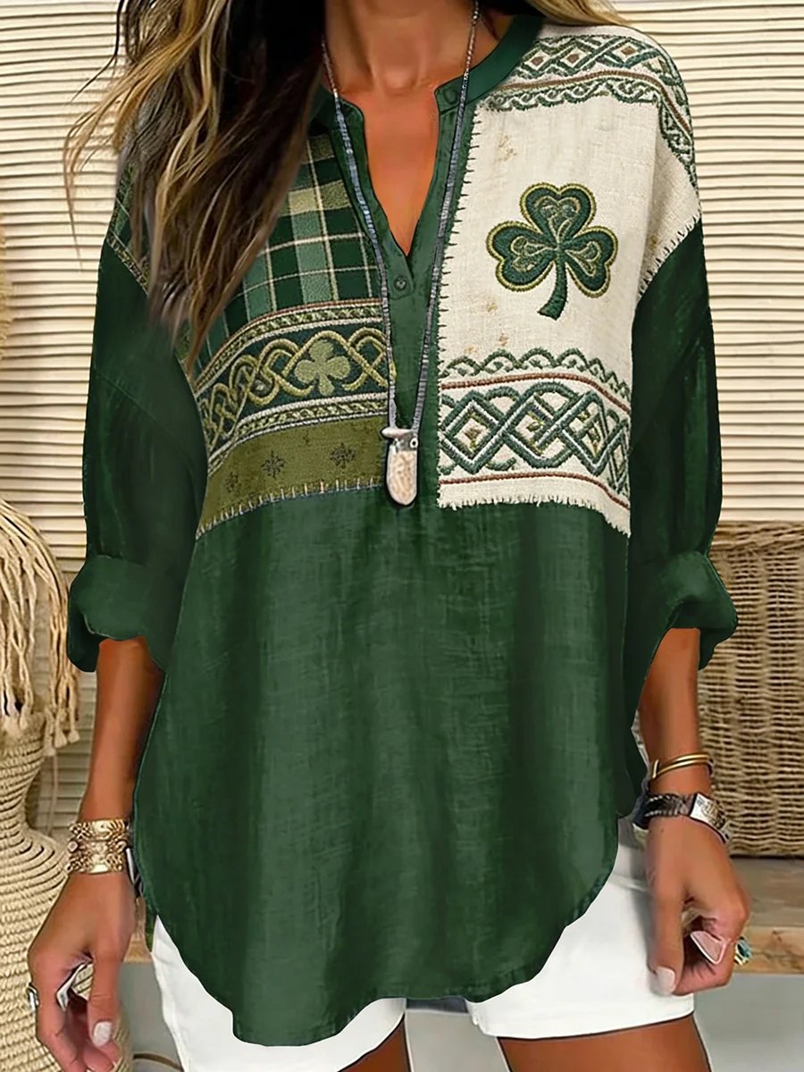 ☘️Last Day 49% Off☘️Women's St. Patrick's Day Color Block Print Casual ...
